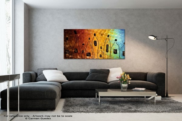 Large Wine Abstract Art Paintings Cocktail Bar | Colorful Wine Abstract ...