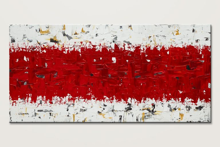 Original Canvas Art for Sale Hashtag Red | Original Abstract Painting ...
