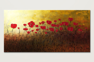 Back Home Flowers Sunrise Red Flowers – Sunset Landscape Abstract Art