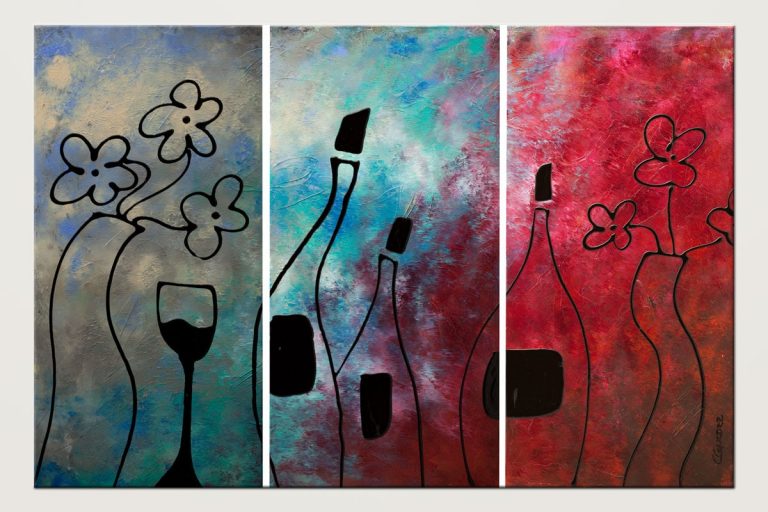 Modern Abstract Art Painting Vin Rouge | Wine Abstract Art Painting for ...