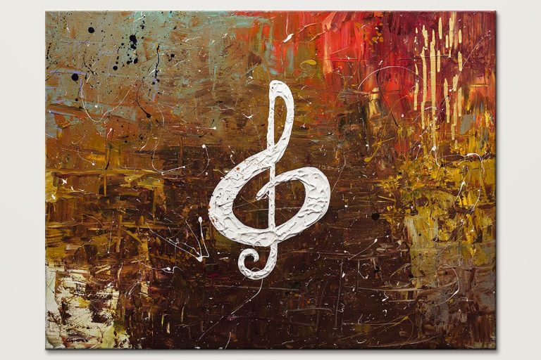 White Clef – Modern Music Abstract Art